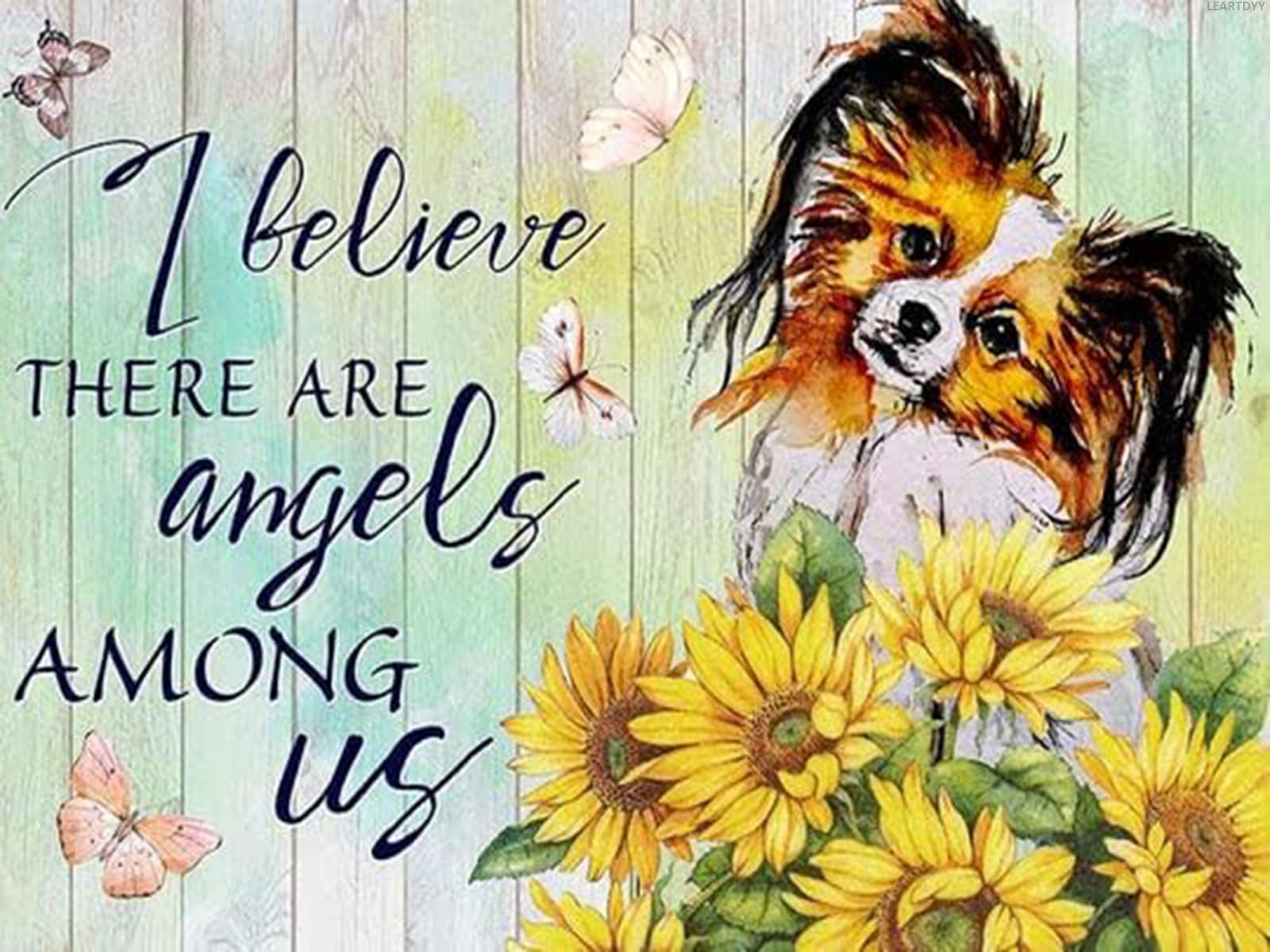 LEARTDYY 5D Diamond Art I Believe Angels Among Us Papillon Diamond Painting Kits for Adults Paint by Number for Home Recreation and Wall Decoration 30x40cm