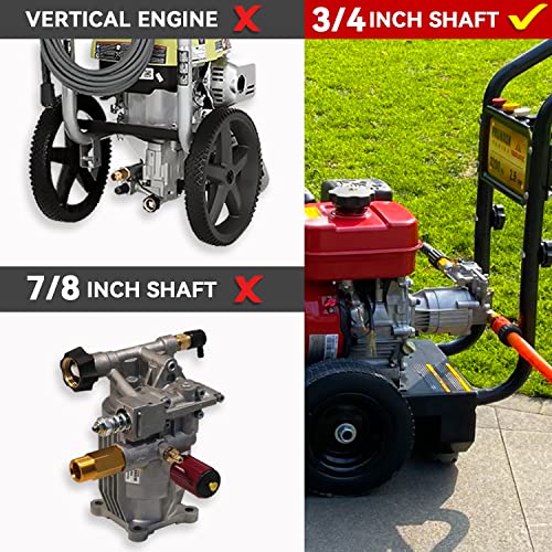 YAMATIC 3/4" Shaft Horizontal Pressure Washer Pump - 3000 PSI @ 2.5 GPM - Original Engineering Pump for Most Brand gas engine power washer