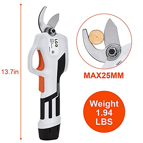 LIGO® Electric Pruning Shears For Gardening Cordless Rechargeable Tree Pruner, Tree Branch Flowering Bushes Trimmers With Safety Protection, MAX 13mm Cutting Diameter (Pruner)