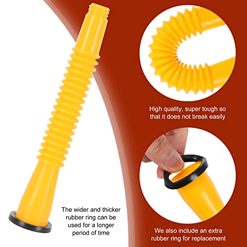 NEAGLORY 8-Kit Gas Can Spout Replacement, Flexible Pour Nozzle with Screw Collar Caps, Spout, Spout Sealing Cap, Extra Rubber Gasket, Replacement Vent Caps Suitable for Most 1/2/5/10 Gal Oil Cans