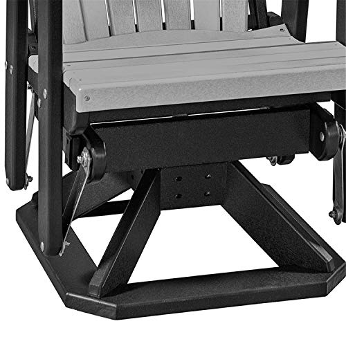 American Furniture Classics OS Home and Office Model 510LGB Fan Back Swivel Glider in Light Gray and Black