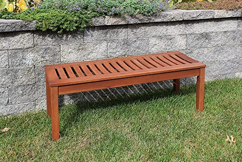 Achla Designs 125-0003 Backless, 4 ft Natural Finish Bench, 48-in L