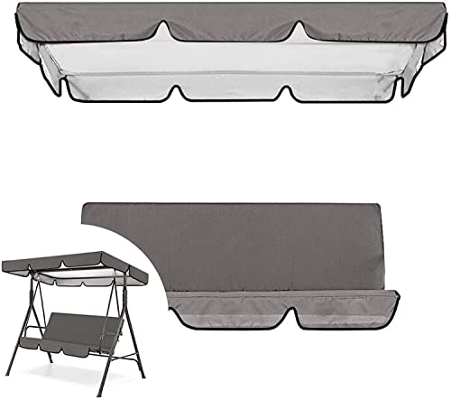 Waterproof Sun Shade 2/3 Seater Patio Swing Cover Replacement,Replacement Canopy Top Cover for Garden Outdoor Swing Bench for 2/3-Seater-Swing 22.6.17 (Color : Black, Size : 142 x 120 x 18cm)