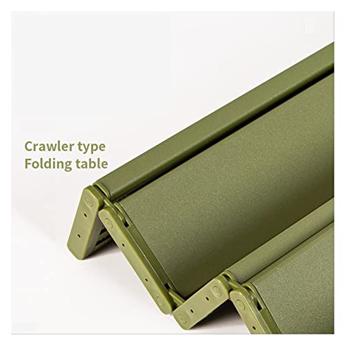 SUNESA Portable Picnic Table Outdoor Portable Folding Table Aluminum Alloy Barbecue Table Picnic Table Self-Driving Camping Aluminum Plate Table Army Green Foldable Camping Table