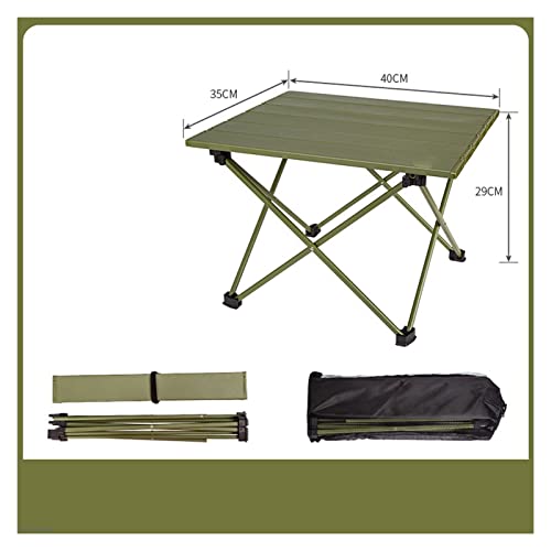 SUNESA Portable Picnic Table Outdoor Portable Folding Table Aluminum Alloy Barbecue Table Picnic Table Self-Driving Camping Aluminum Plate Table Army Green Foldable Camping Table
