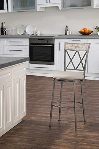 Hillsdale Furniture Milestone Counter Stool, Height, Aged Pewter