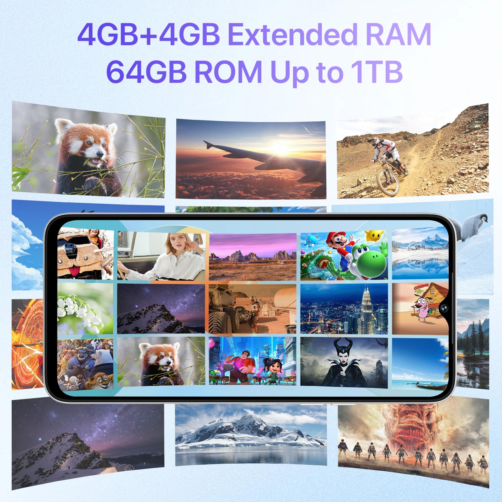 UMIDIGI Unlocked Cell Phone, G5A MTK Helio A22 4+4GB +64GB Android 13 Smartphone Unlocked with 6.52" Full Screen, 13MP+2MP+5MP AI Triple Camera, 5000mAh Battery Fast Charging Mobile Phones,White