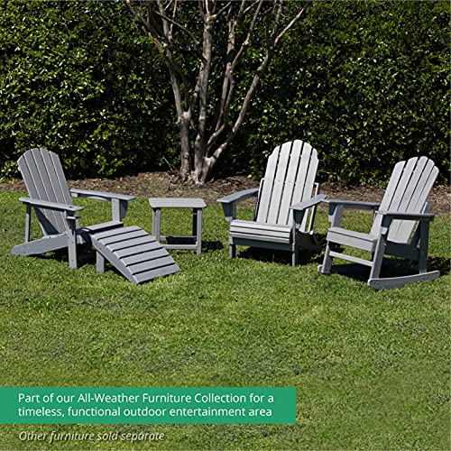 TITAN GREAT OUTDOORS Everwood Hilltop Platinum Grey Curve Back Poly Adirondack Ottoman