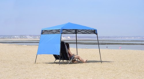 Quik Shade Go Hybrid 6' x 6' Sun Protection Pop-Up Compact and Lightweight 7' x 7' Base Slant Leg Backpack Canopy