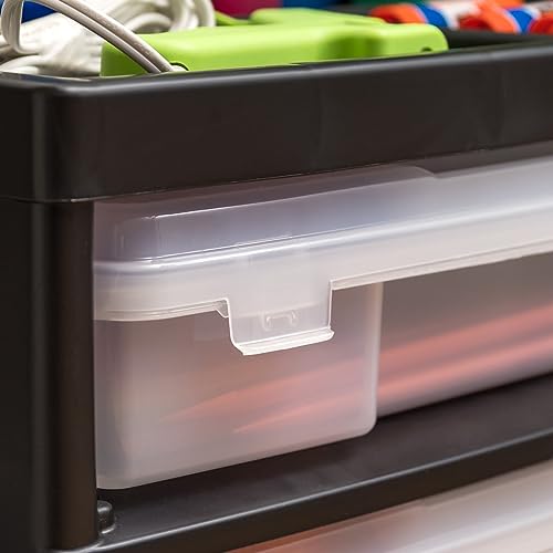 Plastic Drawer Storage Organizer 5 Drawers Dresser Rolling Storage Cart Craft Dorm Storage Shelves Containers With Drawer Unit On Wheels for Art Supplies,Home,Closet,Bedroom,Bathroom,Office, Black