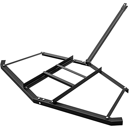 VEVOR Driveway Drag 66" Width, Tow Behind Drag Harrow 35" Length, 4" Height, Driveway Tractor Harrow with 2 Adjustable Bars, Heavy Duty Steel, Driveway Grader for ATV, UTV, Garden Lawn Tractors
