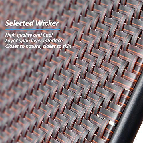 Homall Wicker Zero Gravity Chair Patio Folding Recliner Adjustable Portable Rattan Lounge Outdoor Chair for Lawn Poolside Yard Camping and Fishing (Brown)