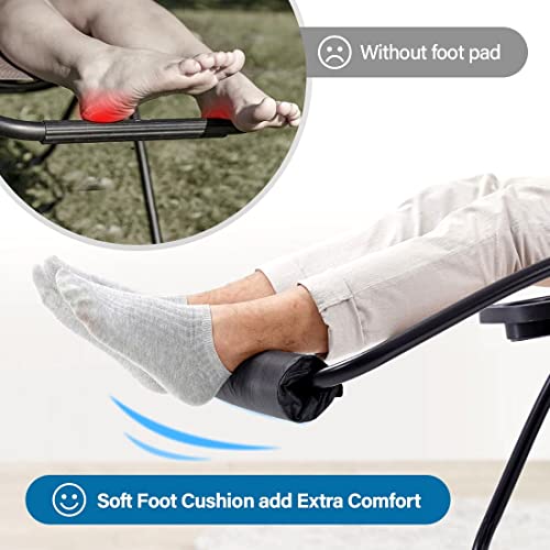 Ezcheer Padded Zero Gravity Chair Oversized with Foot Rest Cushion, Support 400 lbs Patio Beach Lounge Chair, Camping Lawn Outdoor Recliner with Cup Holder