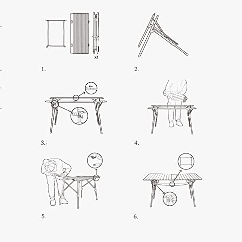 SUNESA Portable Picnic Table Folding Camping Table with Storage Bag Height Adjustable Portable Foldable Aluminum Picnic Table Roll Up Table Top Dining Table Foldable Camping Table