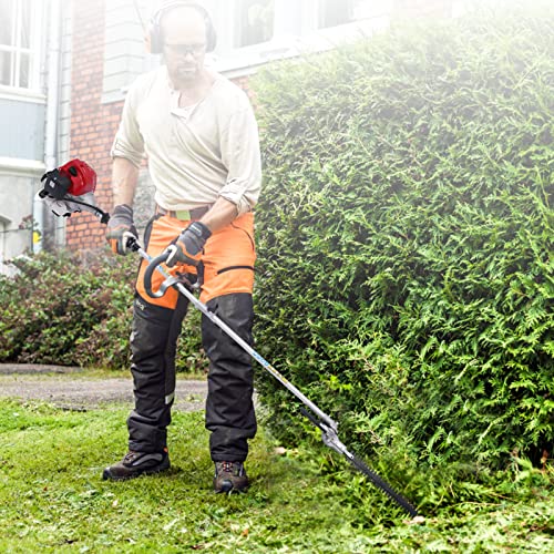51.7CC Multi-Functional Trimming Tool,4 in 1 Gas Hedge Trimmer Brush Cutter, Pole Chainsaw Pruner & Extension Pole,1.4KW Tree Trimmer, Weed Eater,String Trimmer, Gas Pole Saw for Lawn Care