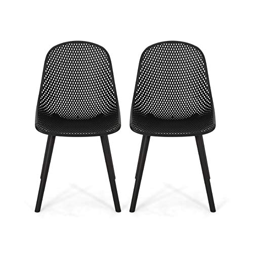 Christopher Knight Home Darleen Outdoor Dining Chair (Set of 2), Black