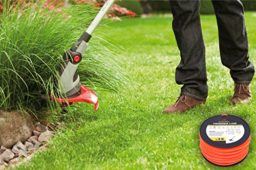 A ANLEOLIFE 5-Pound Commercial Square .095-Inch-by-1280-ft String Trimmer Line in Spool,with Bonus Line Cutter, Orange