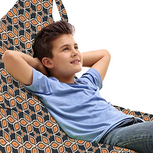 Ambesonne Leaves Lounger Chair Bag, Old Fashioned Autumn Leaves Linked Forming a Mosaic Unusual Harvest Classic Motif, High Capacity Storage with Handle Container, Lounger Size, Multicolor