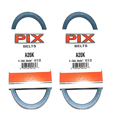 2 PK A20K PIX Belts Made with Kevlar Compatible with Troy Bilt GW-1128, 1710812, 1710957