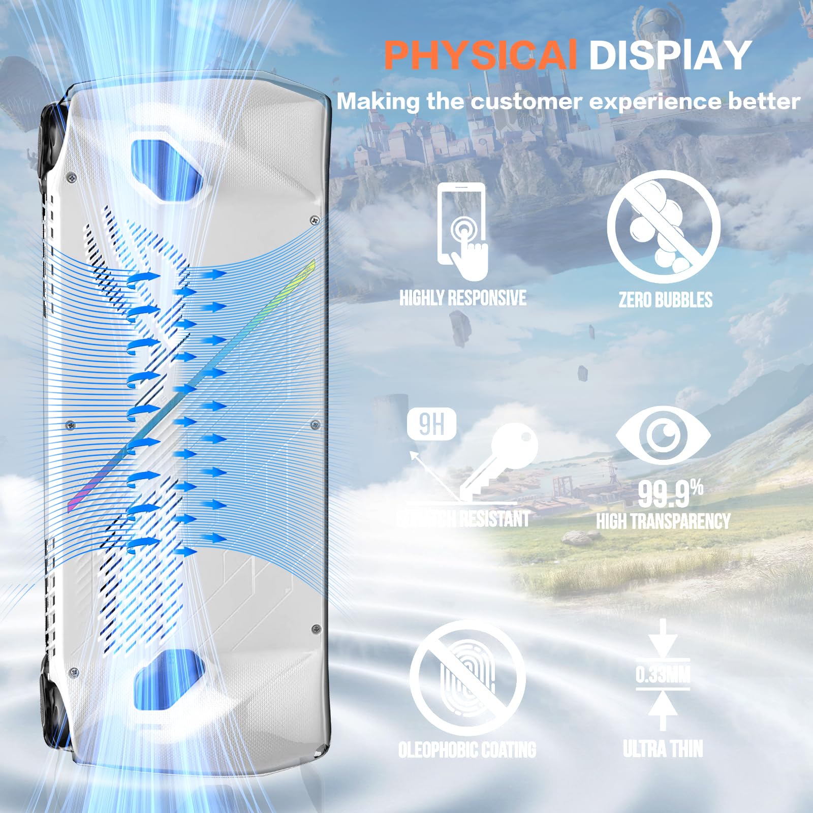 KSKSPE Case for ASUS ROG Ally Gaming Handheld, Silicone Protective Skin Sleeve, Anti-Slip & Scratch Cover for ROG Ally Gaming Handheld-Clear