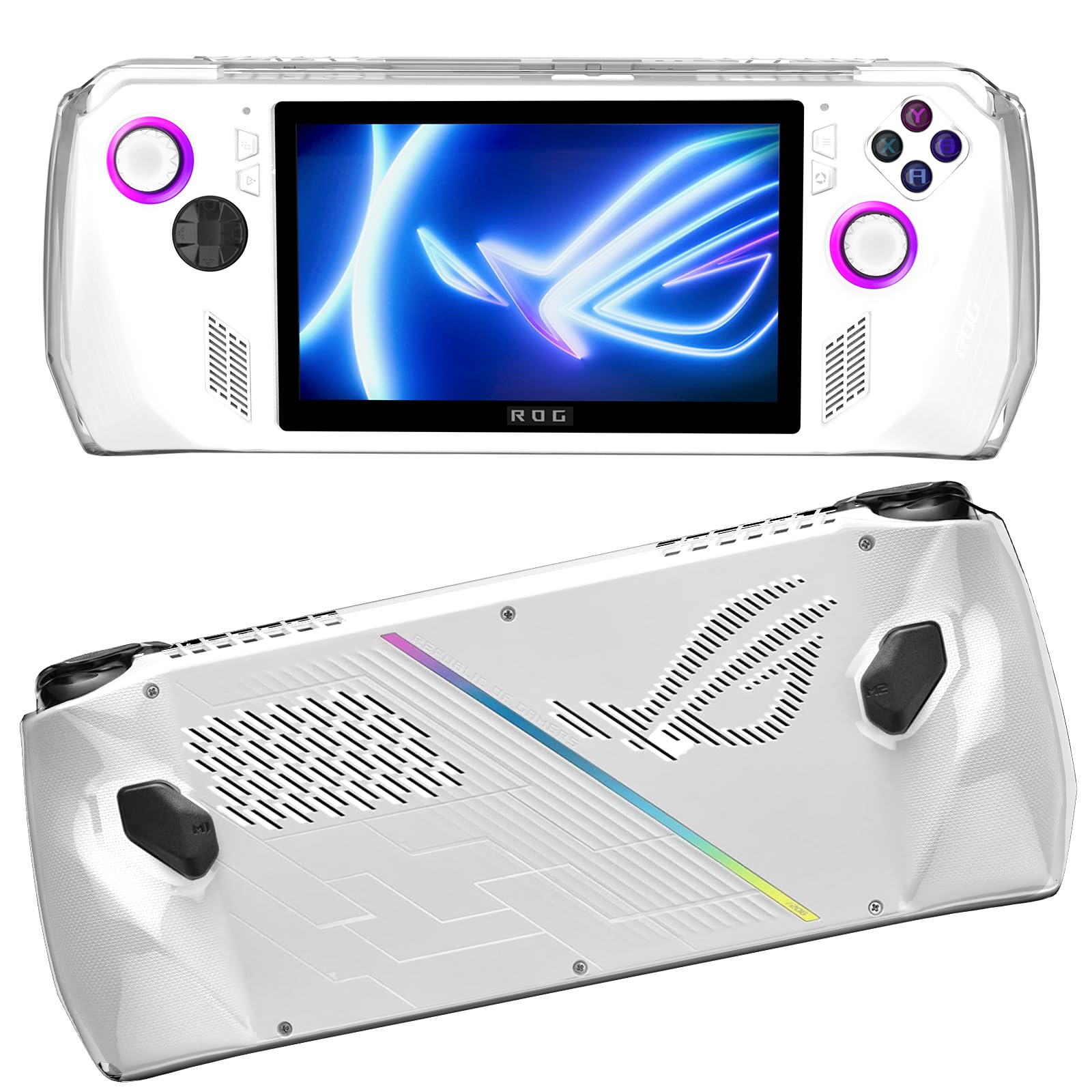 KSKSPE Case for ASUS ROG Ally Gaming Handheld, Silicone Protective Skin Sleeve, Anti-Slip & Scratch Cover for ROG Ally Gaming Handheld-Clear