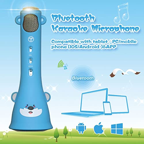 Overstock Wireless Karaoke Microphone Children's Speakers Birthday Gifts for Girls and Boys Popular Silver