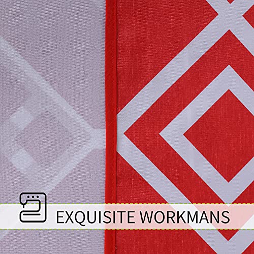 LUSHVIDA Moroccan Outdoor Tablecloth with Umbrella Hole and Zipper, 60 x 102 Inch Red, Rectangle Waterproof Wrinkle Free Table Cloth Decorative Fabric Washable Table Cover for Patio, Party, Picnic