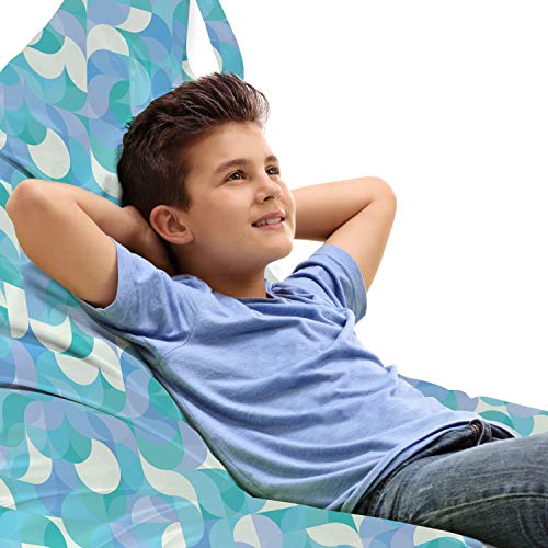Ambesonne Geometric Lounger Chair Bag, Drop-Shaped Curls and Half Circles Geometric Forms Contemporary Mosaic Pattern, High Capacity Storage with Handle Container, Lounger Size, Multicolor