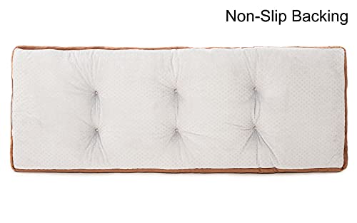 JAMPAYANG Bench Cushion, Non-Slip Tufted Bench Cushions for Swing, Shoe Storage, Window Seat (36"x14", Coffee)