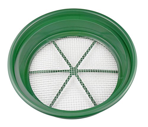 SE 13 1/4 Inch Stackable Classifier Gold Prospecting Pan - 1/4 Inch Stainless Steel Mesh Sifting Pan, Green