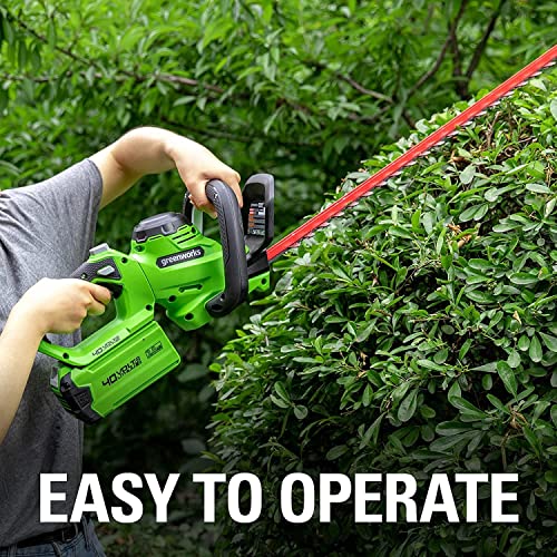 Greenworks 40V 12-Inch Cordless Chainsaw, 2.0Ah Battery and Charger Included 20262 with 40V Hedge Trimmer