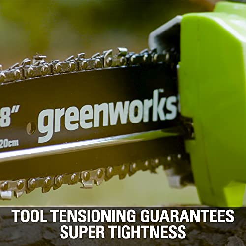 Greenworks 40V 8-inch Cordless Pole Saw with Hedge Trimmer Attachment 2.0Ah Battery and Charger Included, PSPH40B210