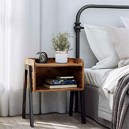 LIRUXUN C Frame Coffee Table Metal Frame Set Wood Vintage Side Table Mobile Living Room Bedroom Furniture