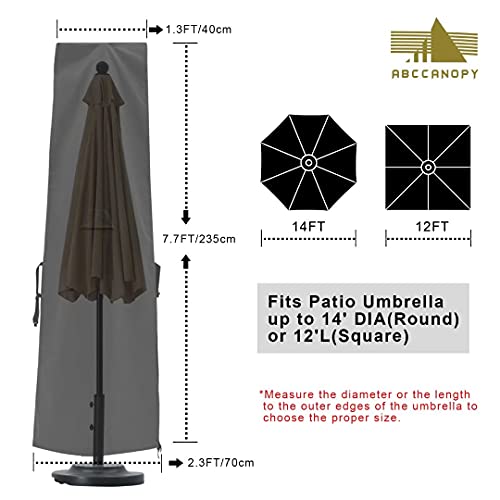 ABCCANOPY Patio Umbrella Cover for 6.5FT to 14FT Black