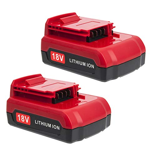 CELL9102 2Packs 18V Lithium Battery and PCXMVC Charger for Porter Cable 18V Battery, Replacement Porter Cable PC18BL PC18BLEX PC18B PC18B-2 18-Volt Cordless Tools Batteries