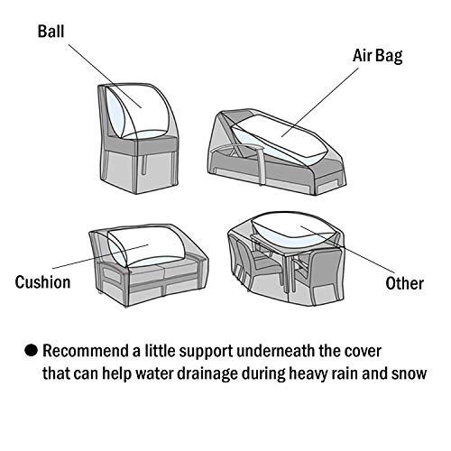F&J Outdoors 108x82x27.5 inch Outdoor Covers for Patio Furniture Waterproof UV Resistant Eco-Friendly Fabric Ding Table with Chairs Set