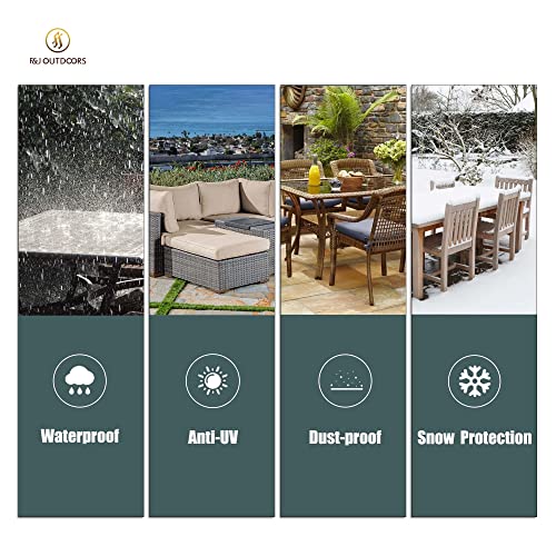 F&J Outdoors 108x82x27.5 inch Outdoor Covers for Patio Furniture Waterproof UV Resistant Eco-Friendly Fabric Ding Table with Chairs Set