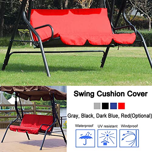 Swing Cushion, 3‑Seat Chair Waterproof Swing Replacement 3‑Seat Chair Seat Cover for Outdoor Swing(red)