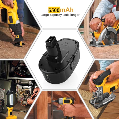 Bakipante Replacement 6.5Ah Lithium Dewalt 18V Battery for Dewalt 18 Volt XRP Battery DC9096 DC9098 DC9099 DE9039 DE9095 DE9096 DE9098 DW9095 DW9096 DW9098 DE9503 DC9182 Dewalt Batteries
