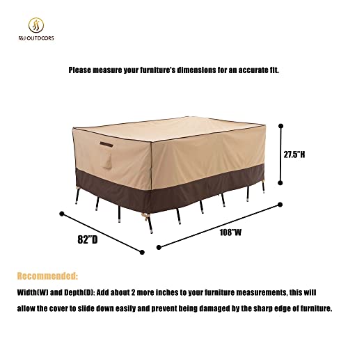 F&J Outdoors 108x82x27.5 inch Outdoor Covers for Patio Furniture Waterproof UV Resistant Eco-Friendly Fabric Ding Table with Chairs Set