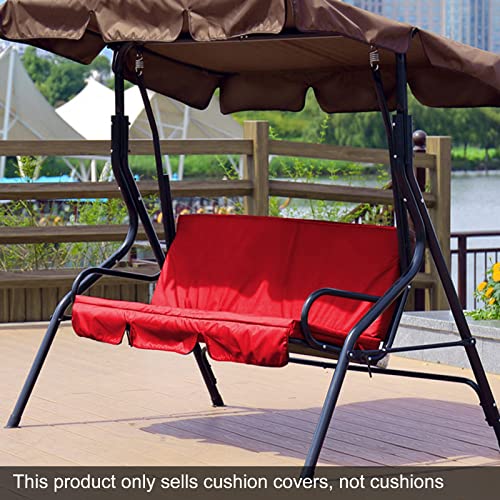 Swing Cushion, 3‑Seat Chair Waterproof Swing Replacement 3‑Seat Chair Seat Cover for Outdoor Swing(red)