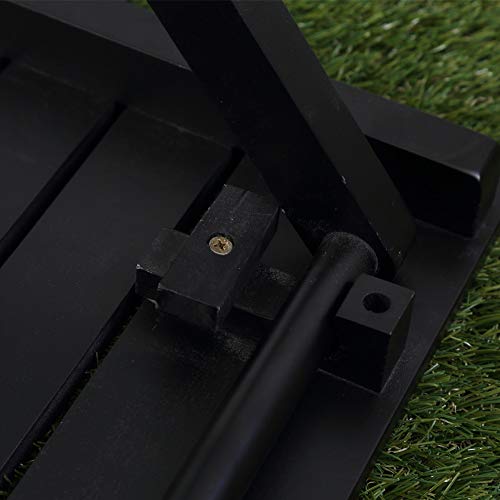 B&Z KD-40B Small Side Table Wood Square Portable Folding Plant Stand, End Table 18'' Tall (Black)
