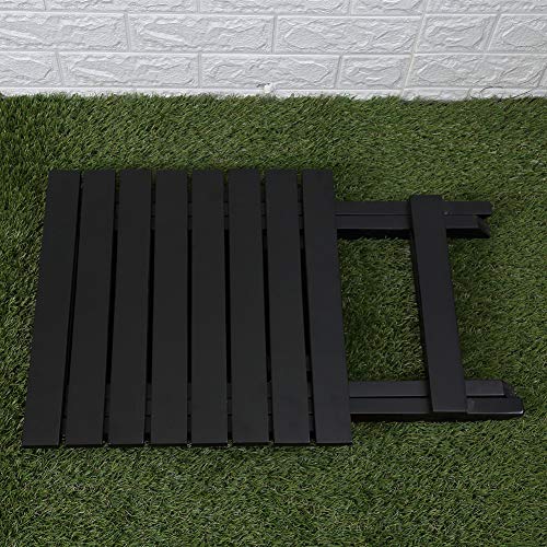 B&Z KD-40B Small Side Table Wood Square Portable Folding Plant Stand, End Table 18'' Tall (Black)