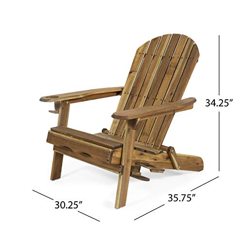 Christopher Knight Home Crystal Outdoor Acacia Wood Folding Adirondack Chairs (Set of 2), Natural