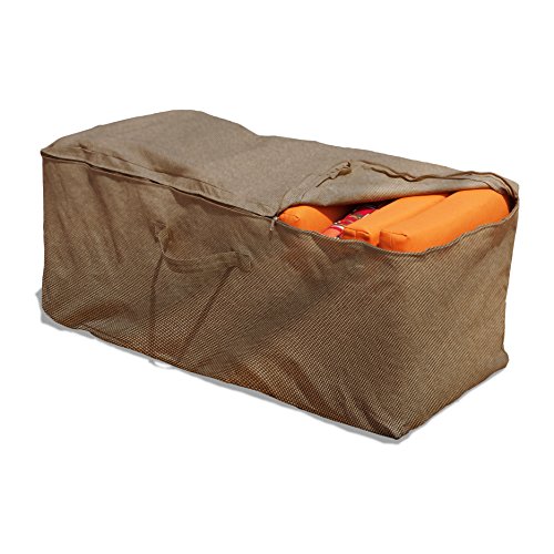 Budge NeverWet Mojave Patio Cushion Storage Bag, Black Ivory, 22" H x 48" W x 18" Deep