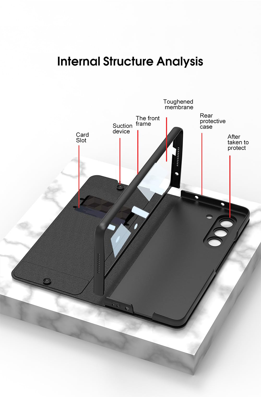 EKSED Leather Case for Samsung Galaxy Z Fold 5 Stand Case with Card Slot & Screen Protector,360° Full Body Hinge Protection Leather Cover Wallet Case for Galaxy Z Fold 5 5G Phone Case Brown