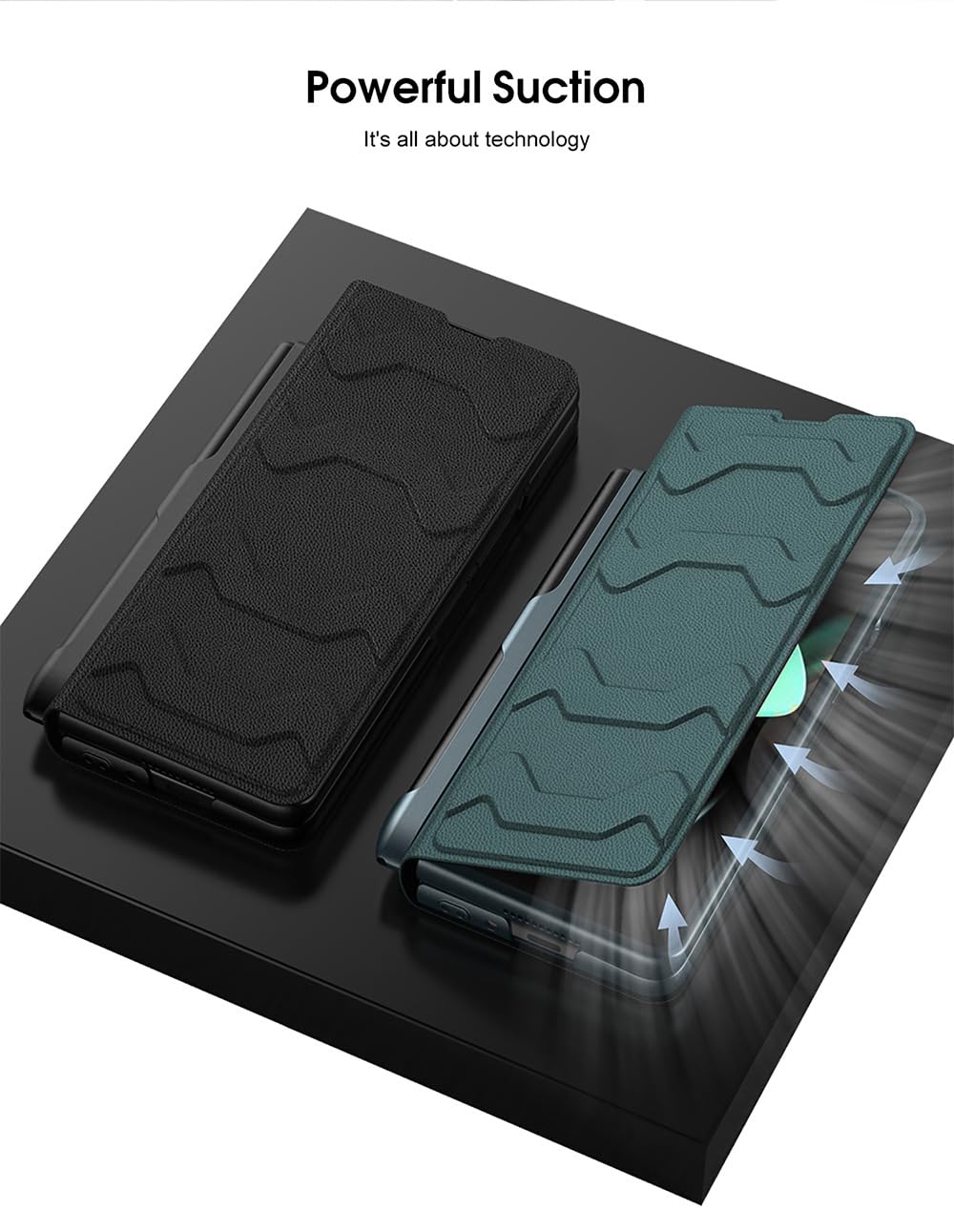 EKSED Leather Case for Samsung Galaxy Z Fold 5 Stand Case with Card Slot & Screen Protector,360° Full Body Hinge Protection Leather Cover Wallet Case for Galaxy Z Fold 5 5G Phone Case Brown