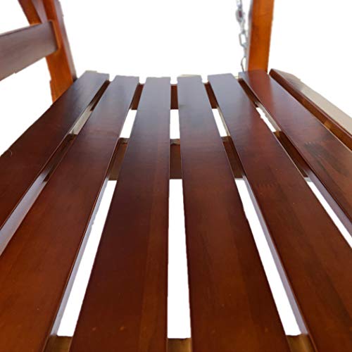 BACKYARD EXPRESSIONS PATIO · HOME · GARDEN 914894 4ft. Rustic Finished Fir Wood (2) Person Porch Swing | Capacity 450lbs, Mahogany