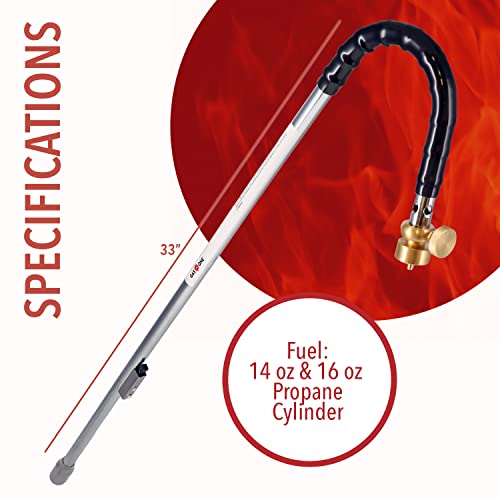Gas One Propane Torch for 1lb Propane Tank with Auto Ignition - Used for Weed Burner and Flamethrower (14-16.4oz propane tanks)