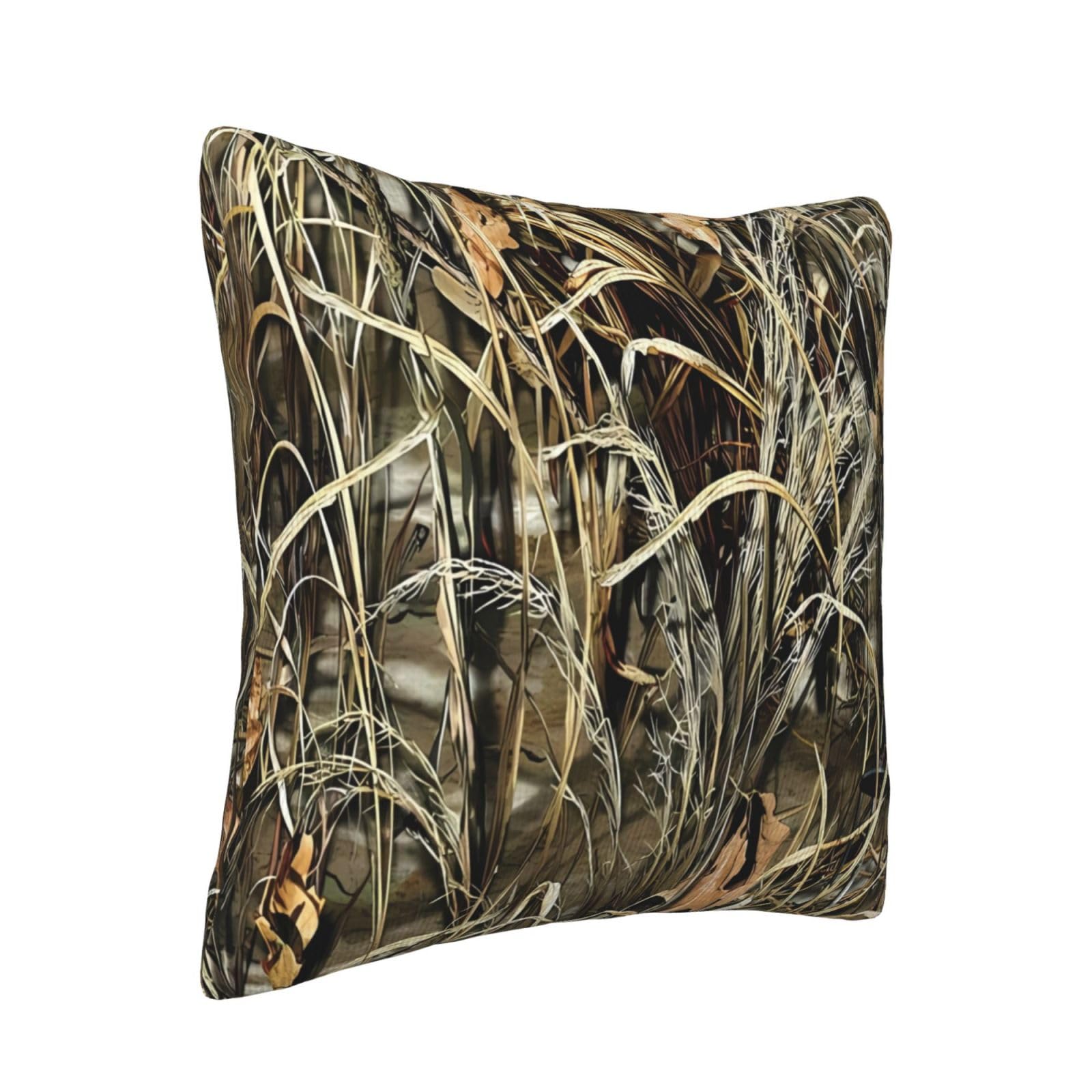DEHIWI Camo Yellow & Green Throw Pillow Covers Super Soft Morden Decorative Pillows Case Invisible Zipper Cushion Cover for Sofa Couch Bedroom Living Room 18"X18"
